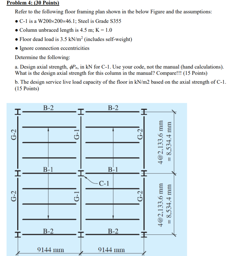 Problem 4: (30 Points) Refer to the following floor | Chegg.com