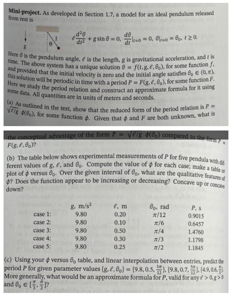 Solved Mini-project. As developed in Section 1.7, a model | Chegg.com