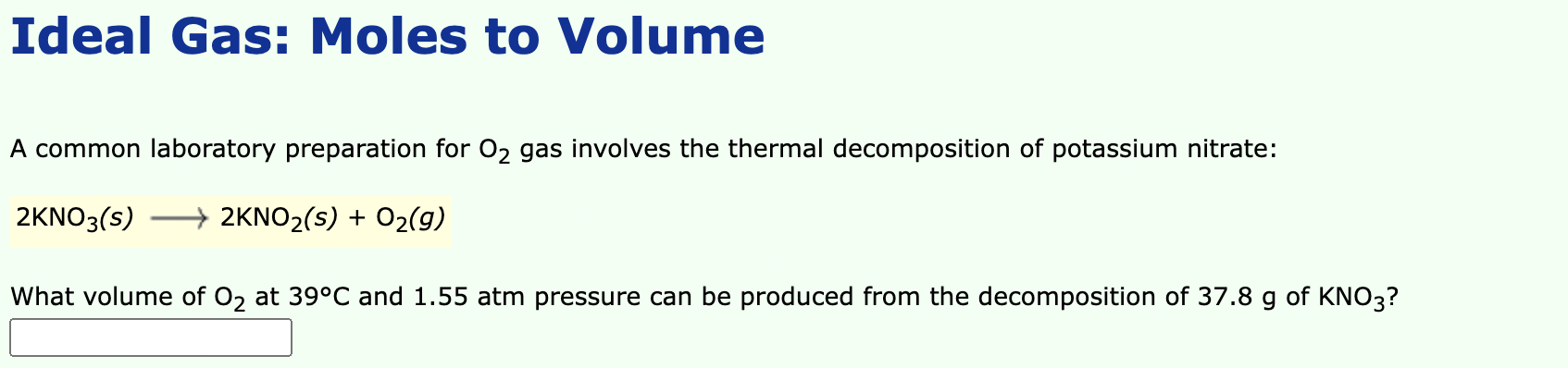 Solved Ideal Gas: Moles to Volume A common laboratory | Chegg.com