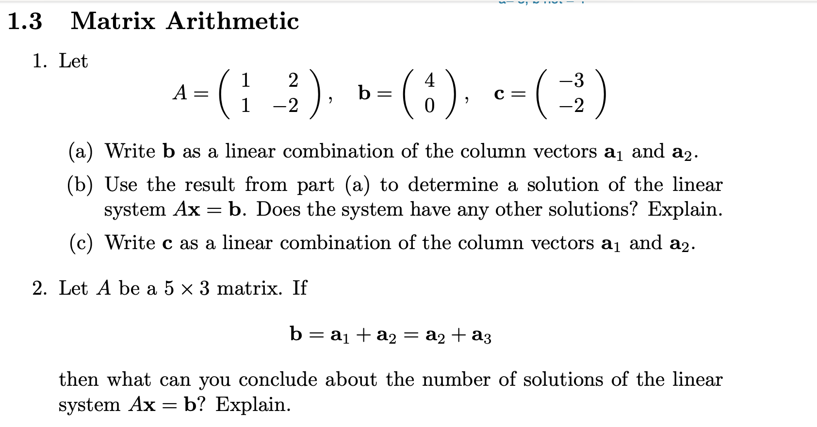Solved 1.3 Matrix Arithmetic 1. Let | Chegg.com