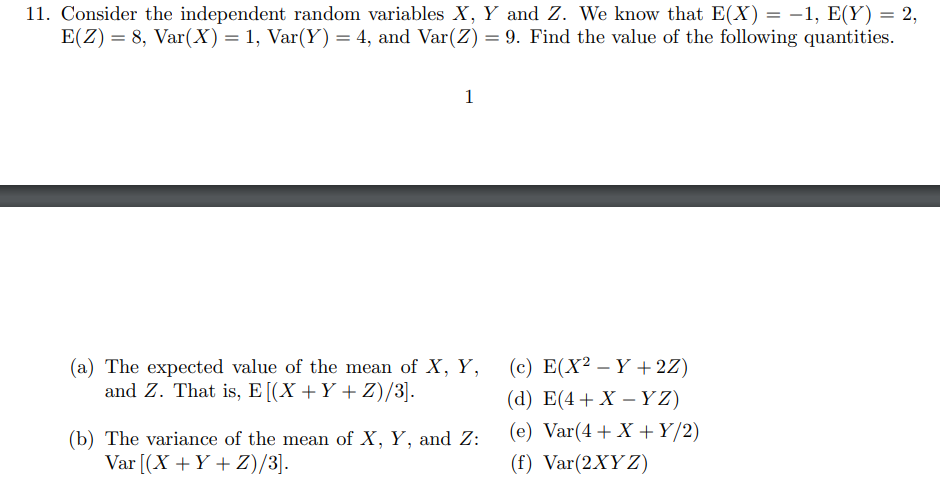 Solved Consider the independent random variables x,Y ﻿and | Chegg.com