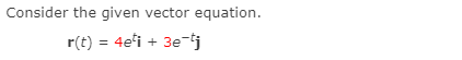 Solved Consider the given vector equation. r(t) = 4eti + | Chegg.com