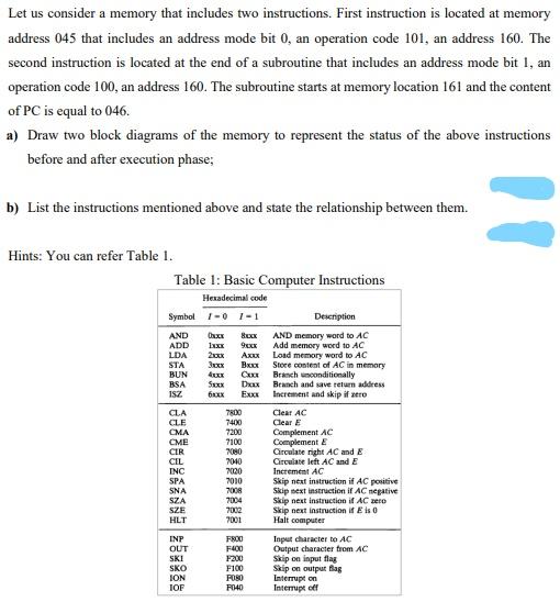 Solved Let us consider a memory that includes two | Chegg.com