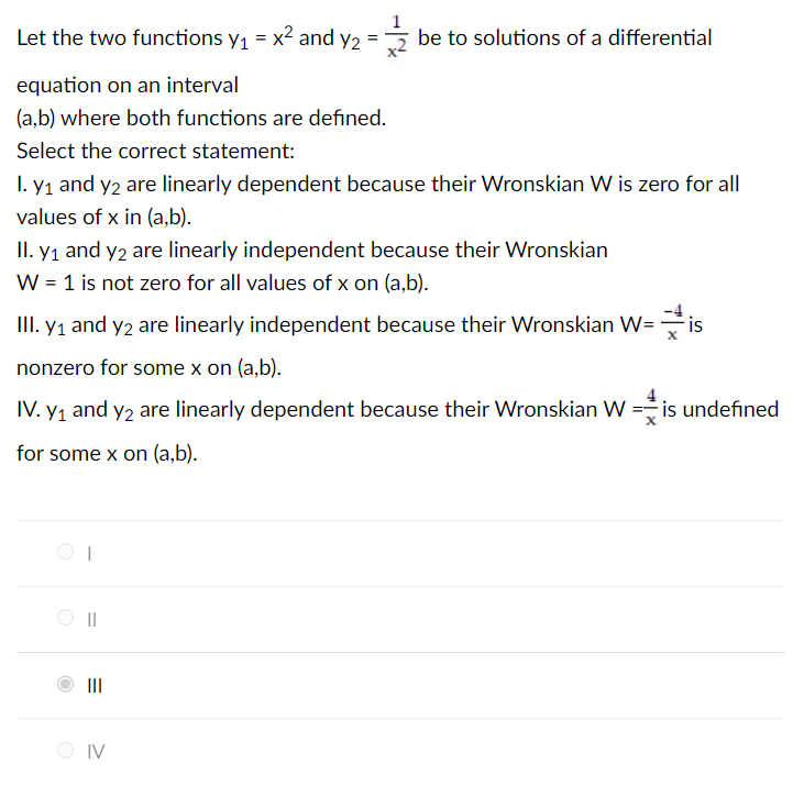 Solved Let the two functions y1=x2 and y2=x21 be to | Chegg.com