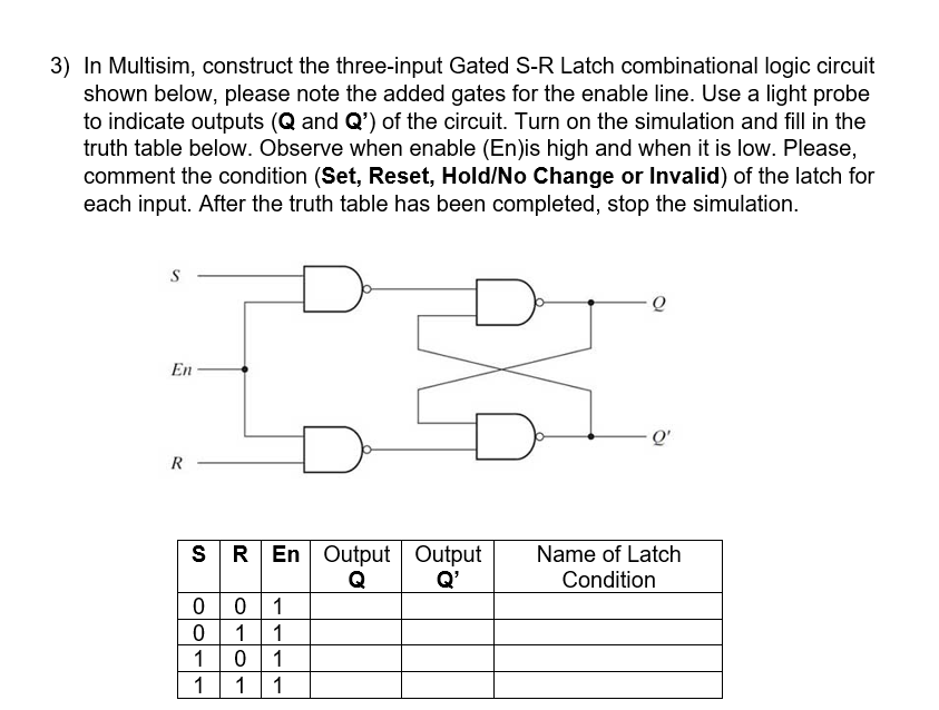 Solved In Multisim, construct the two-input active high | Chegg.com