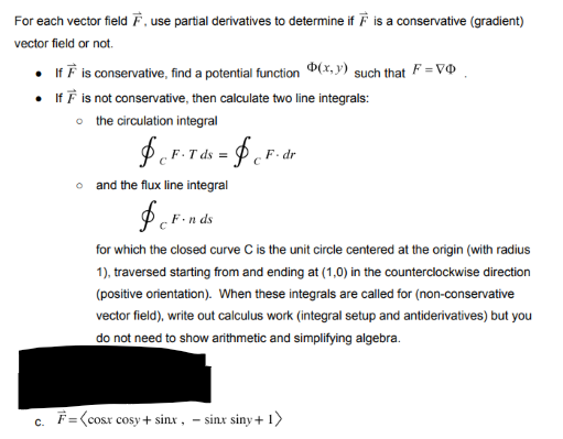 Solved For each vector field F, use partial derivatives to | Chegg.com