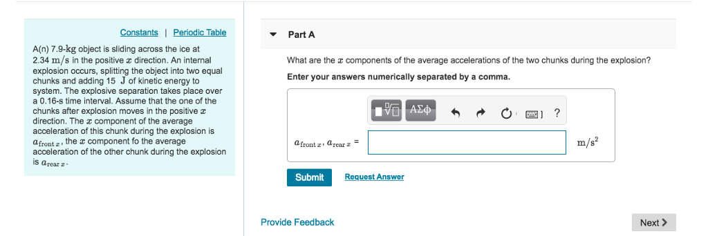 Solved Constants | Periodic Table Part A A(n) 7.9-kg object | Chegg.com