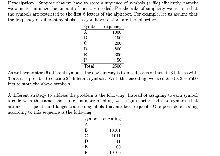 Solved Description Suppose that we have to store a sequence | Chegg.com