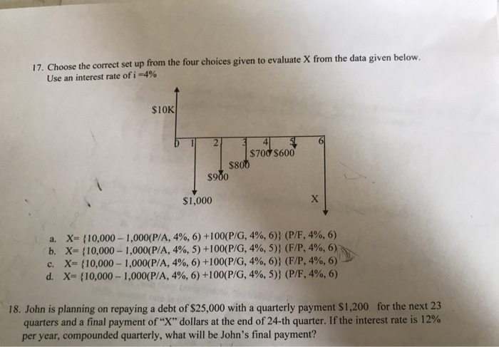 Solved 17. Choose the correct set up from the four choices | Chegg.com