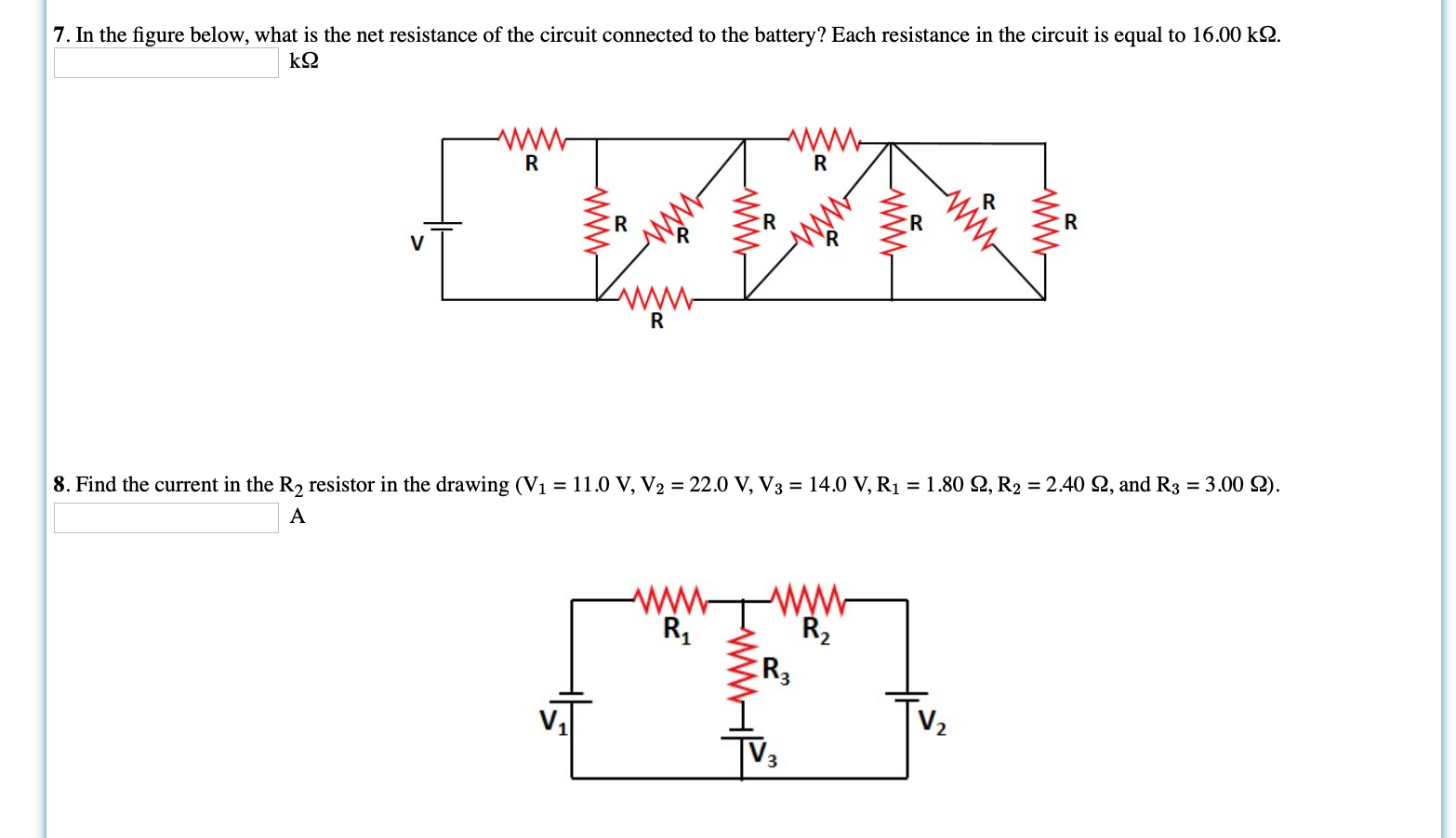 Solved 7. In the figure below, what is the net resistance of | Chegg.com