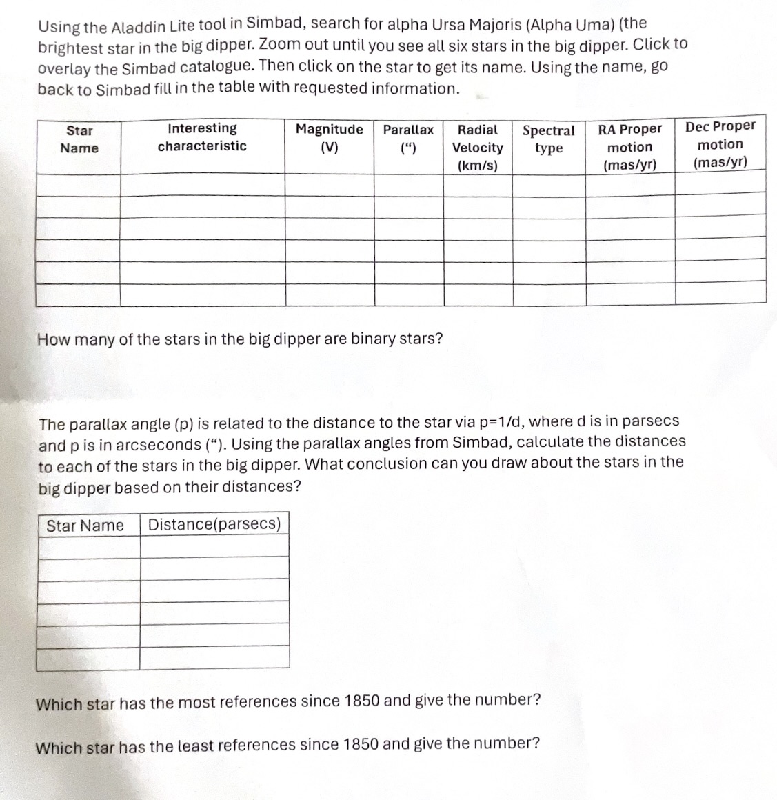 Solved Using the Aladdin Lite tool in Simbad, search for | Chegg.com