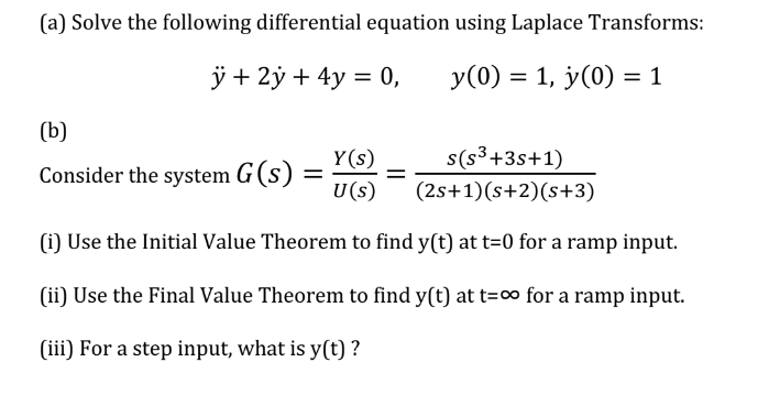 Solved (a) Solve the following differential equation using | Chegg.com