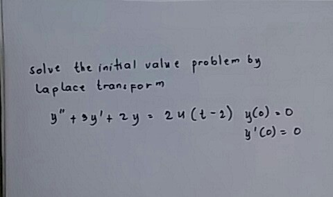 Solved solve the initial value problem by laplace transform | Chegg.com