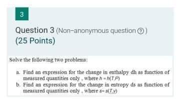 Solved 3 Question 3 (Non-anonymous question ) (25 Points) | Chegg.com