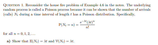Solved QuESTION 1. Reconsider the house fire problem of | Chegg.com