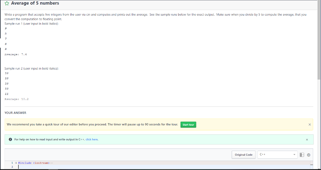 Solved Average of 5 numbers Write a program that accepts | Chegg.com