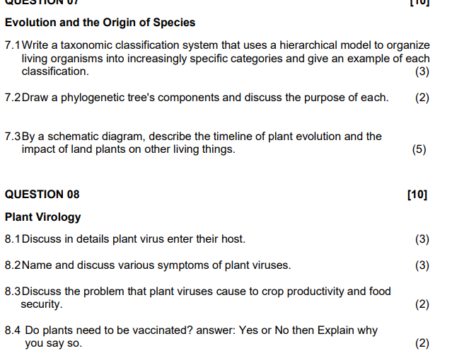 Solved Evolution and the Origin of Species 7.1Write a | Chegg.com