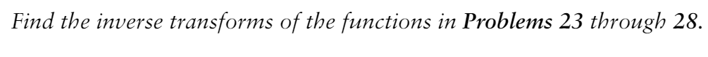 Solved Find the inverse transforms of the functions in | Chegg.com