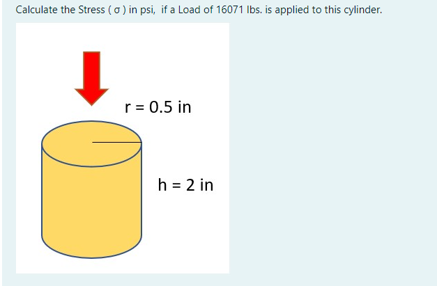 Solved Calculate the Strain ( 8 ) for the following cylinder | Chegg.com