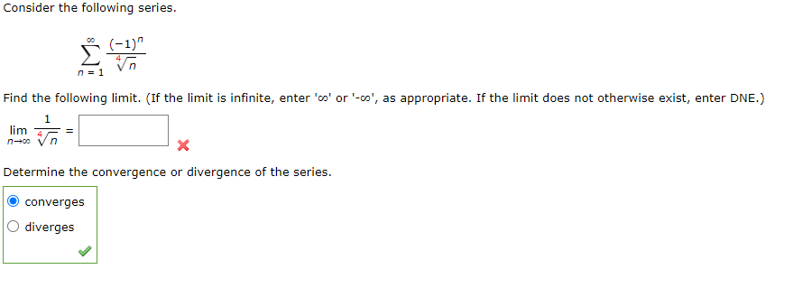 Solved Consider the following series. ∑n=1∞4n(−1)n Find the | Chegg.com