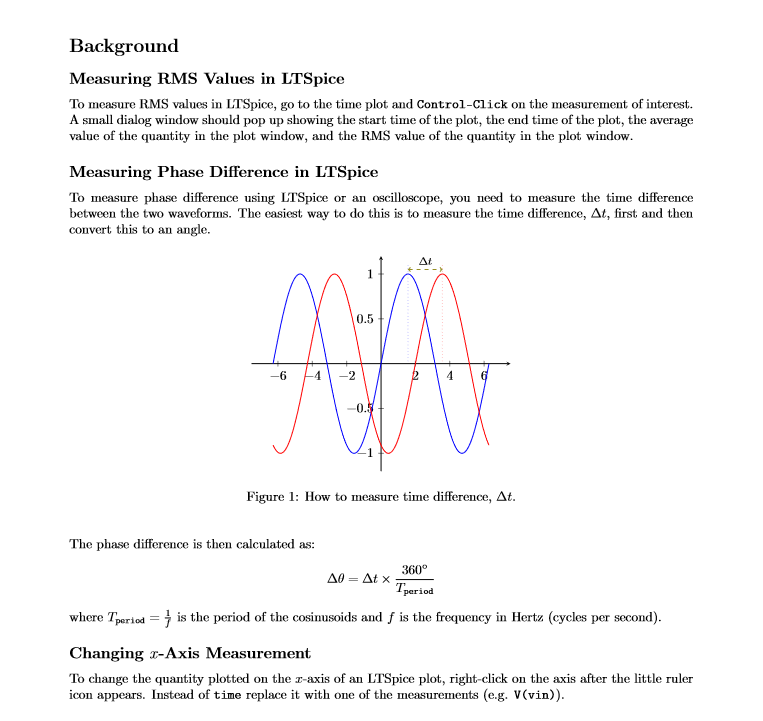 Solved Background Measuring RMS Values in LTSpice To measure | Chegg.com