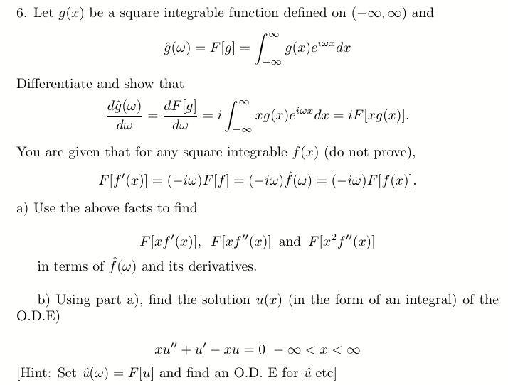 Solved 6. Let g(x) be a square integrable function defined | Chegg.com