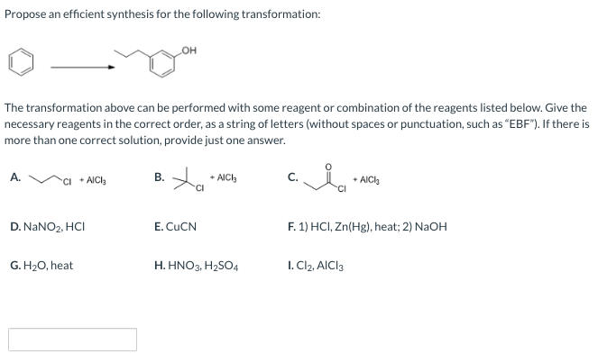 Solved Propose an efficient synthesis for the following | Chegg.com