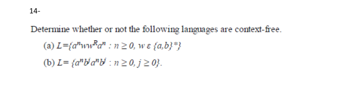 Solved Determine whether or not the following languages are | Chegg.com