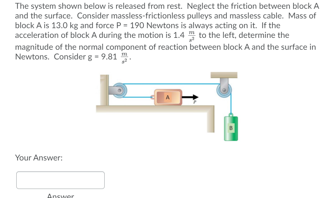 Solved The system shown below is released from rest. Neglect | Chegg.com