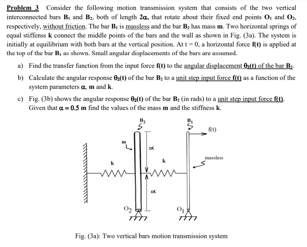 Solved Problem 3 Consider the following motion transmission | Chegg.com