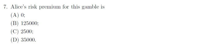 Solved Alice maximizes expected utility with an index u(x) = | Chegg.com