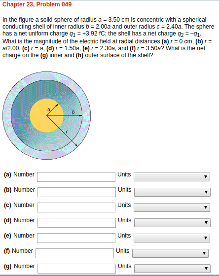Solved Chapter 23, Problem 049 In the figure a solid sphere | Chegg.com