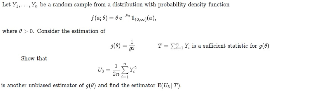 Solved Let Y1,., Yn be a random sample from a distribution | Chegg.com