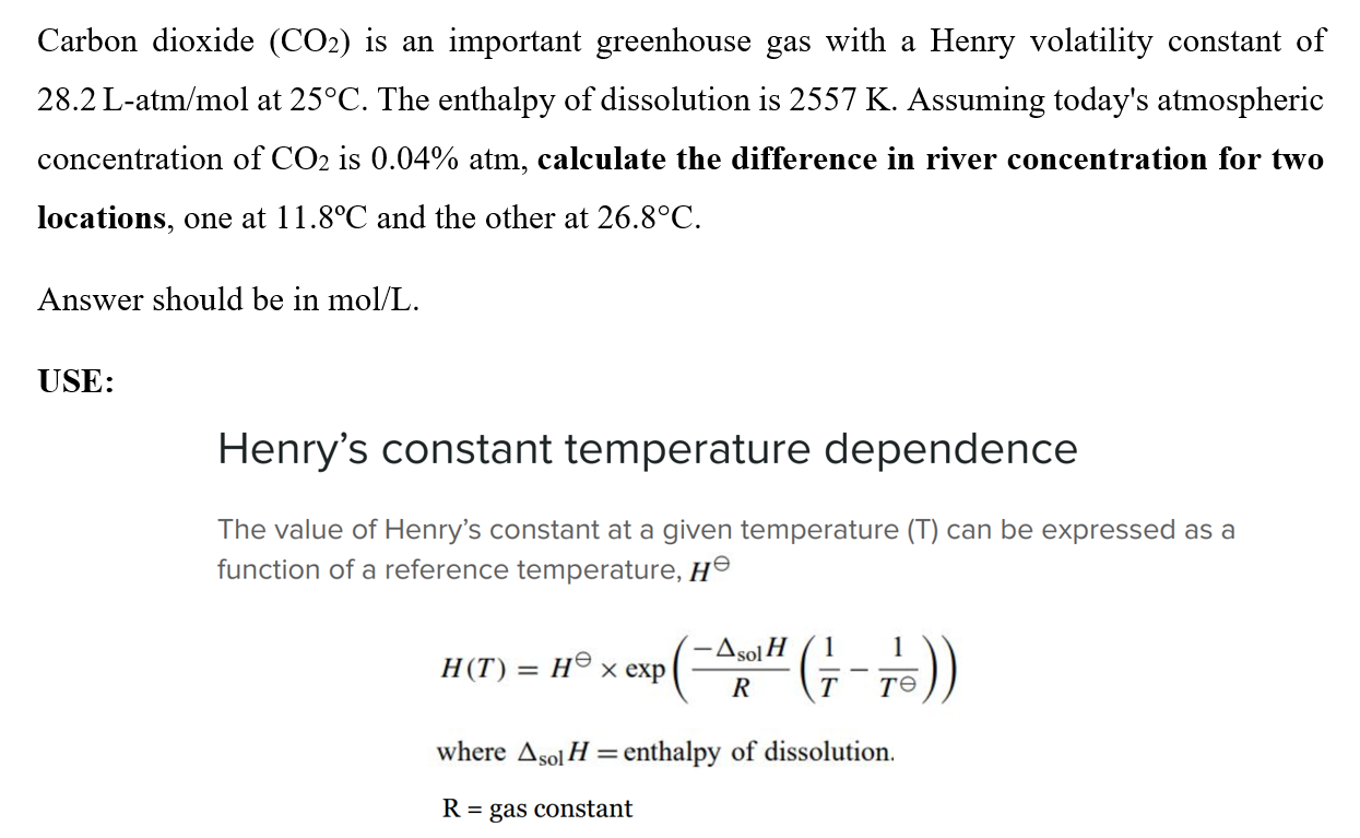 Solved Carbon dioxide (CO2) is an important greenhouse gas | Chegg.com