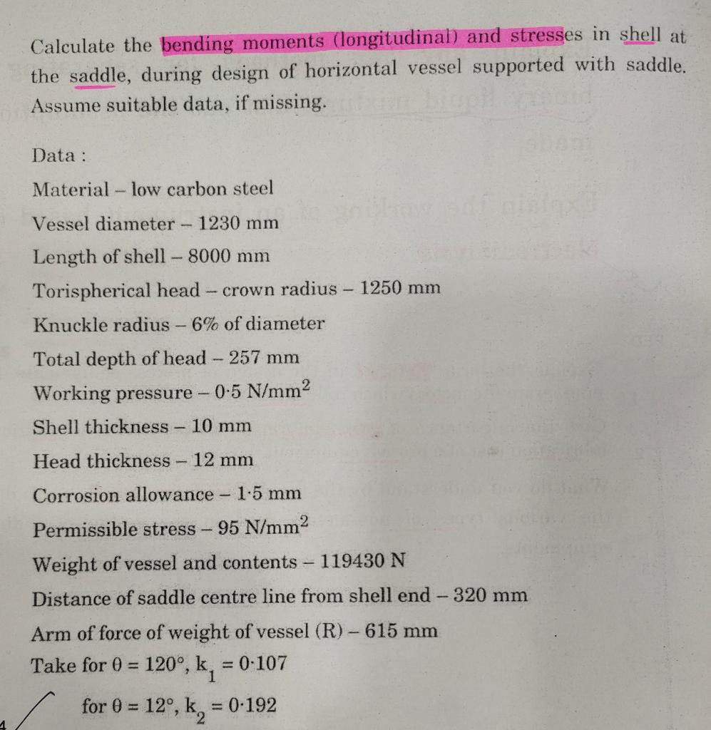 Solved Calculate the bending moments (longitudinal) and | Chegg.com