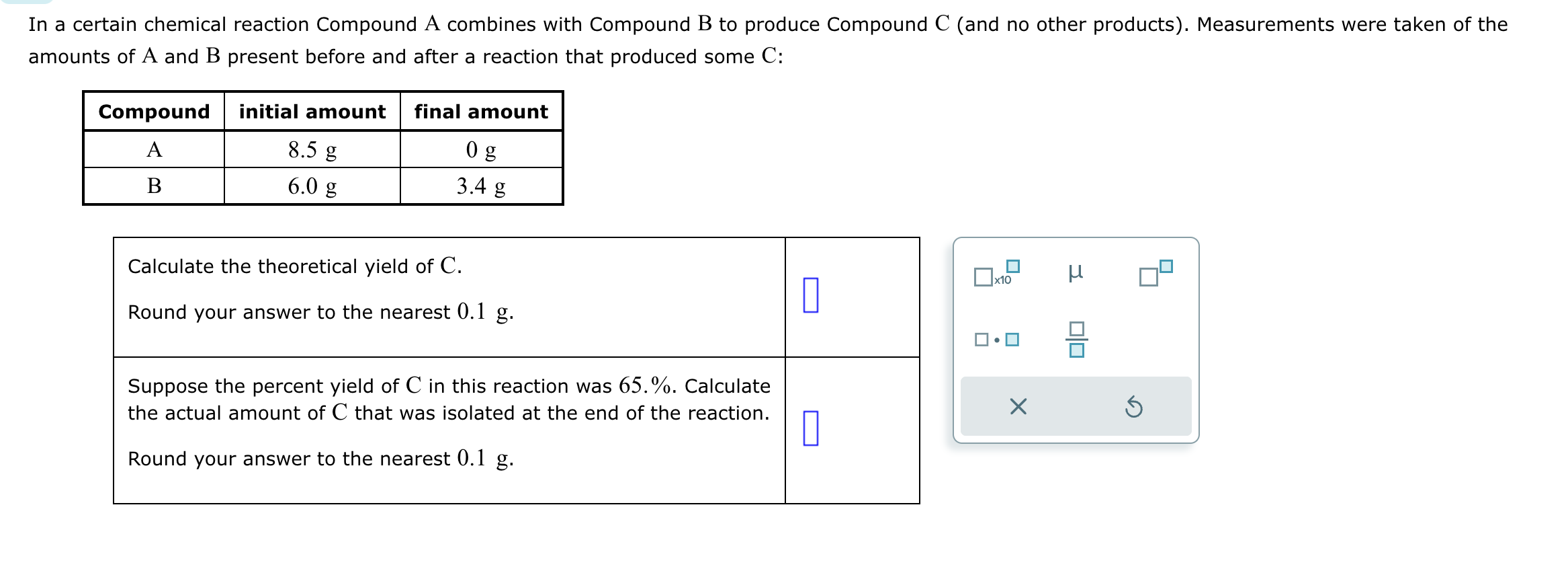 Solved In a certain chemical reaction Compound combines | Chegg.com