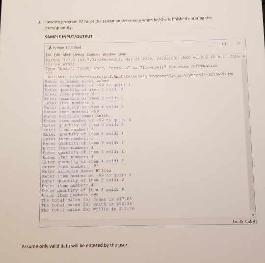 Solved A salesman can sell five different items. Write a | Chegg.com