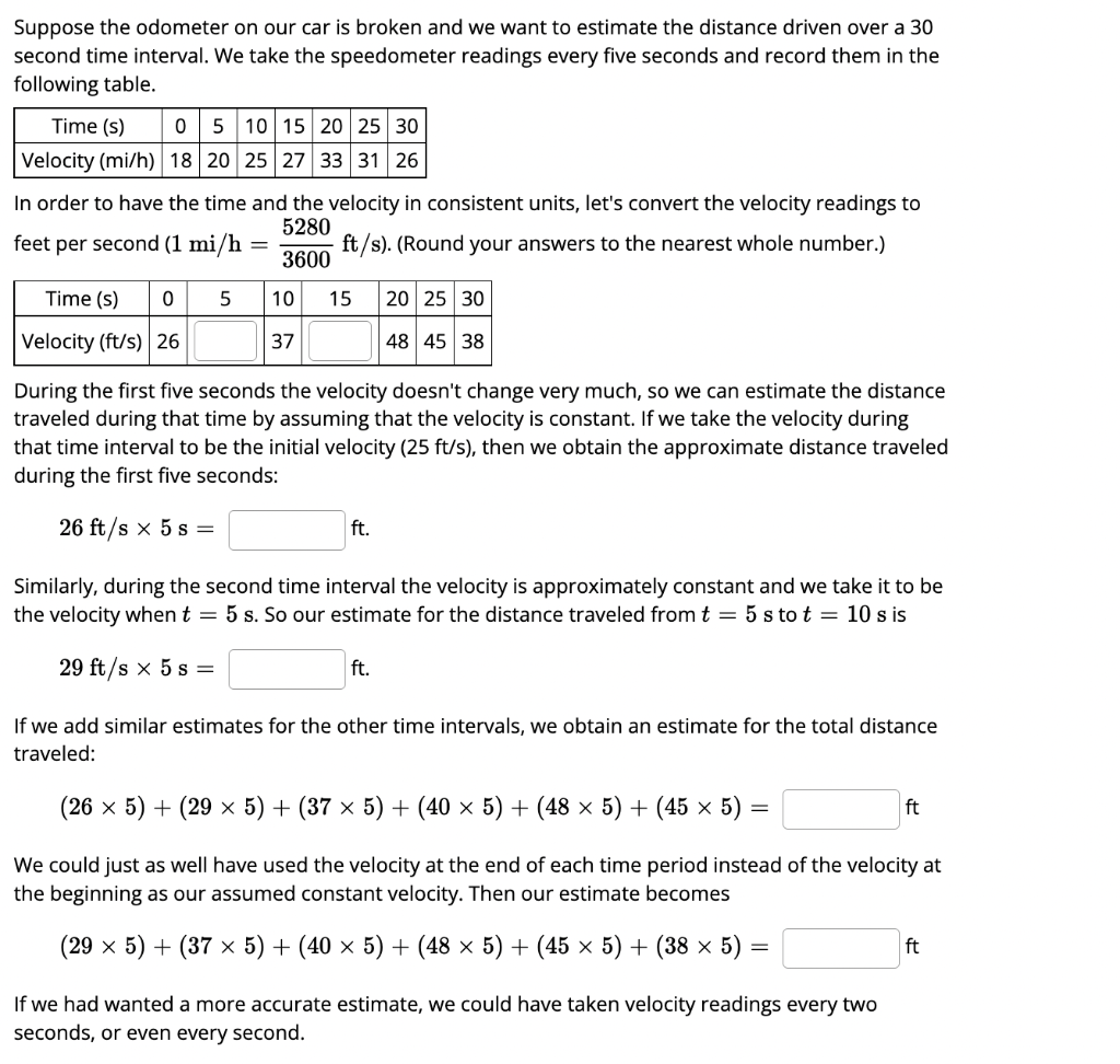 Solved Suppose the odometer on our car is broken and we want | Chegg.com