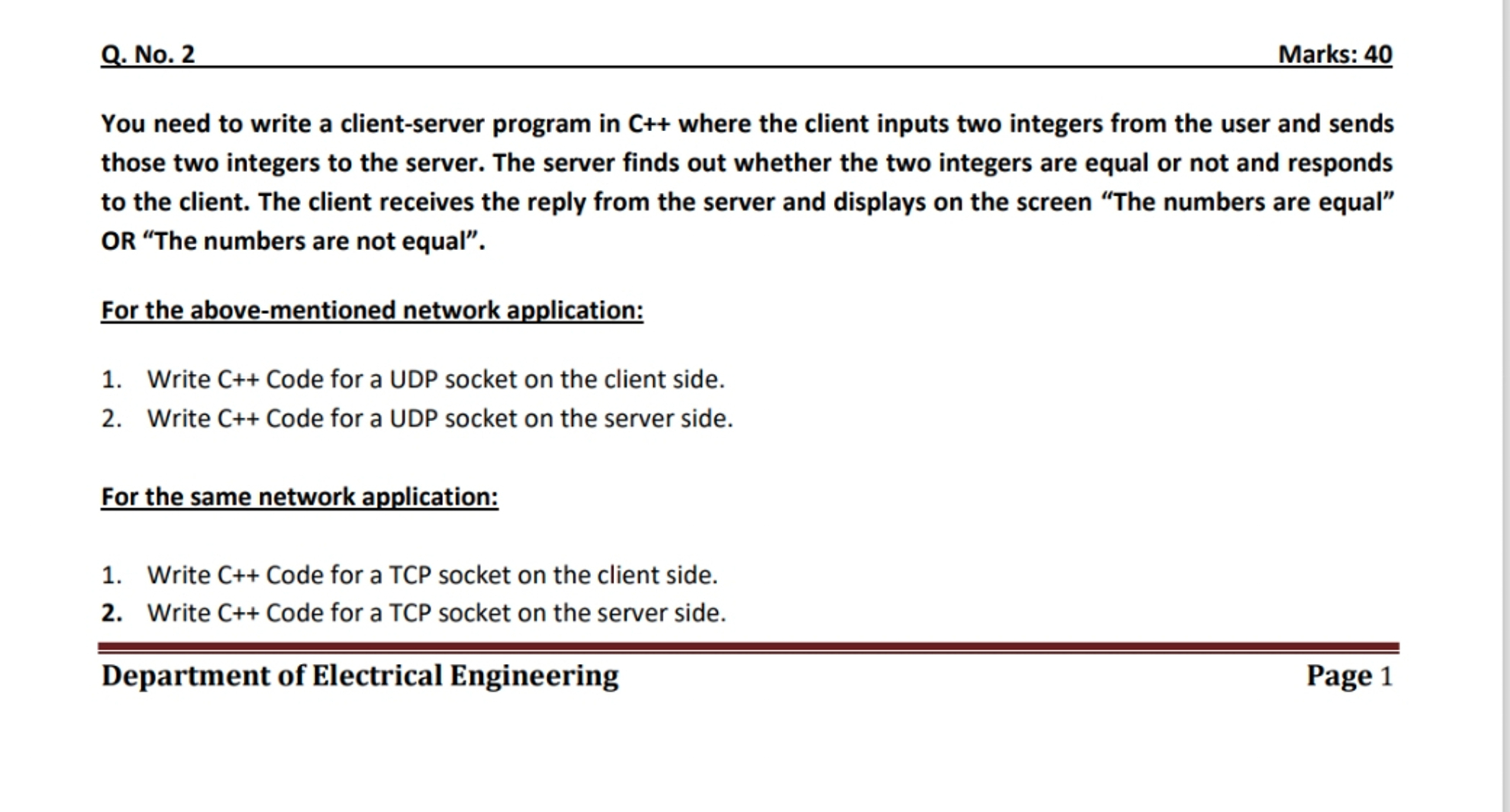 Solved You need to write a client-server program in C++ | Chegg.com