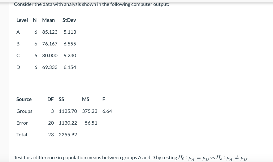 Solved A)Find the test statistic. The test statistic | Chegg.com