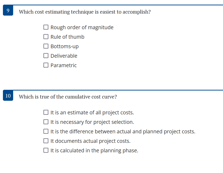 Solved Which Cost Estimating Technique Is Easiest To