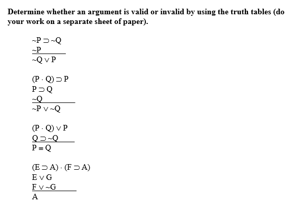 Solved Determine whether an argument is valid or invalid by | Chegg.com