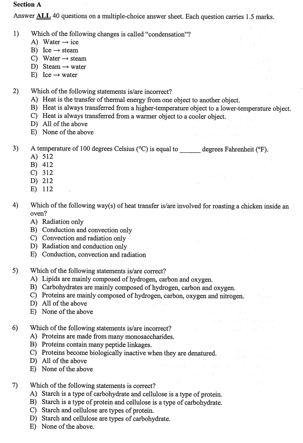 Answer ALL 40 questions on a multiple-choice answer | Chegg.com