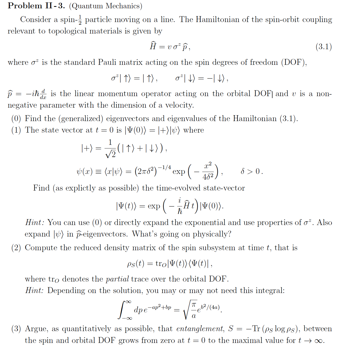 Solved Please provide a full solution to the Quantum | Chegg.com
