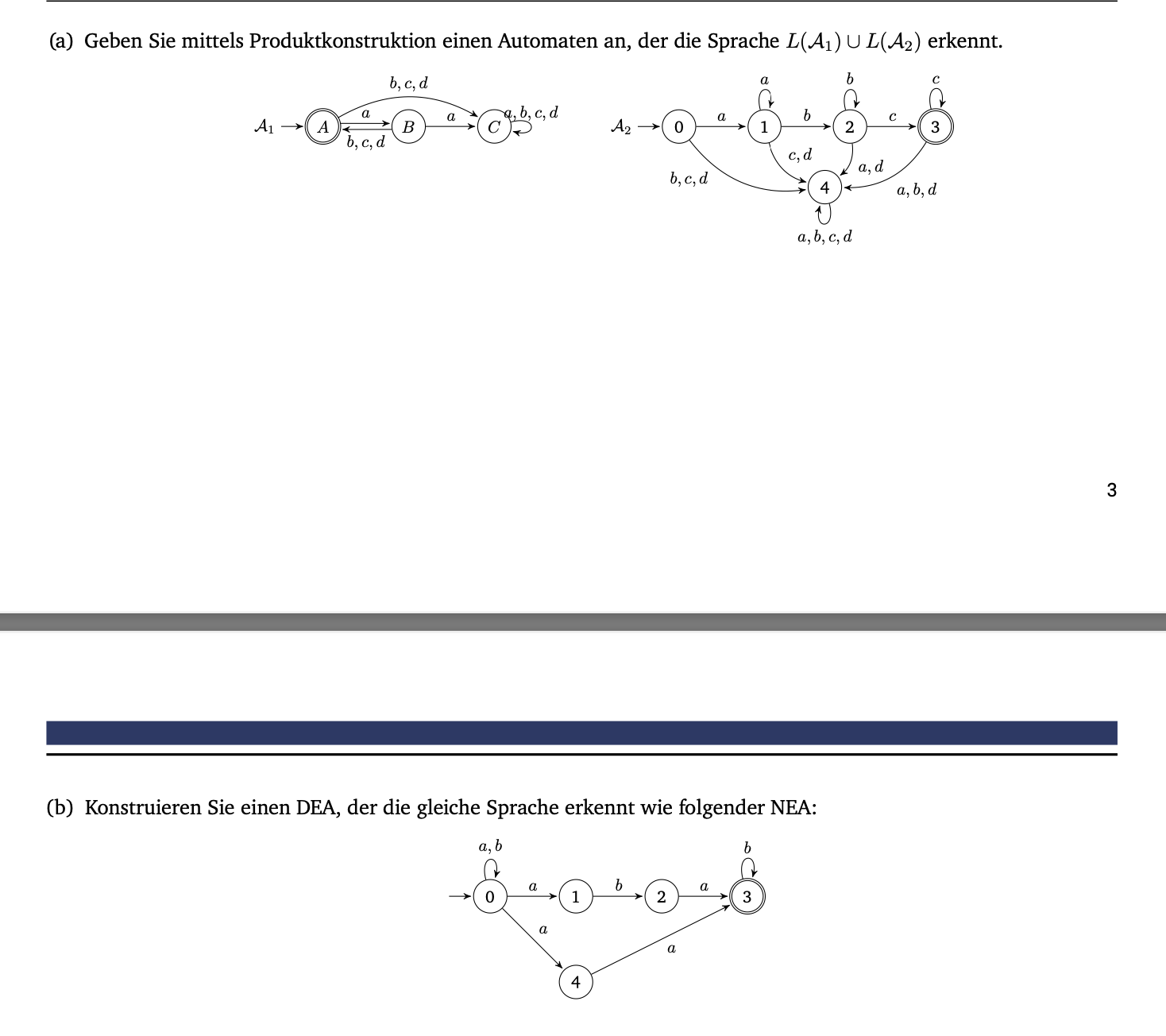 Solved (a) Using product construction, specify an automaton | Chegg.com