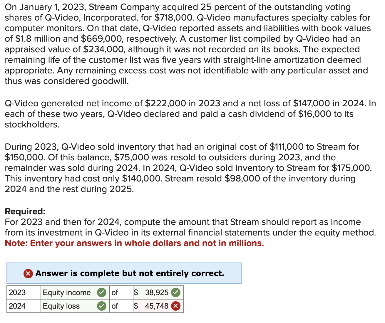 Solved On January 1, 2023, Stream Company acquired 25 | Chegg.com
