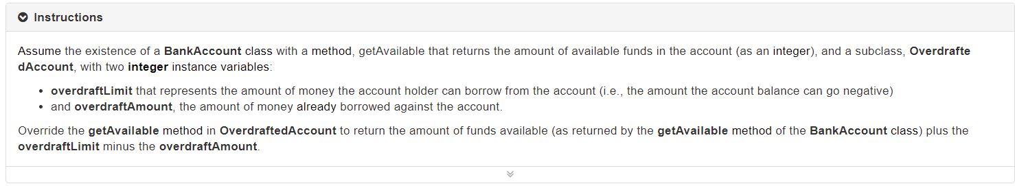 Solved Instructions Assume the existence of a BankAccount | Chegg.com