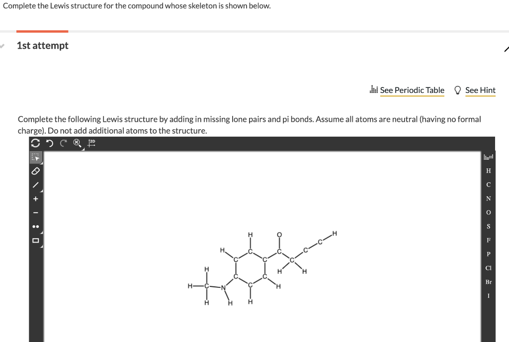Solved Complete the Lewis structure for the compound whose | Chegg.com