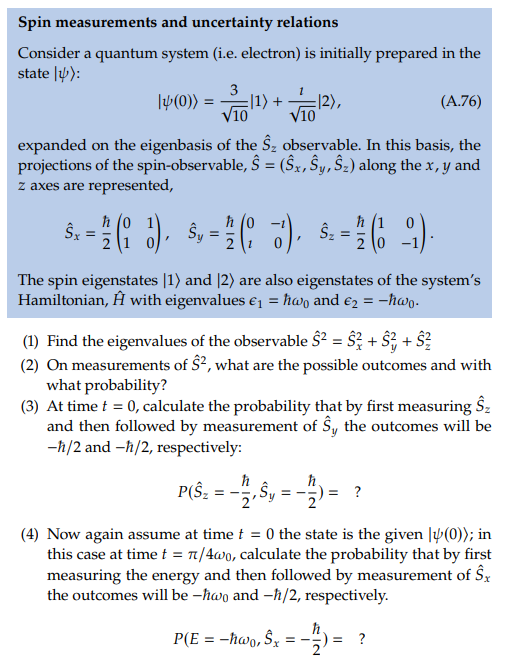 Solved Spin measurements and uncertainty relationsConsider a | Chegg.com