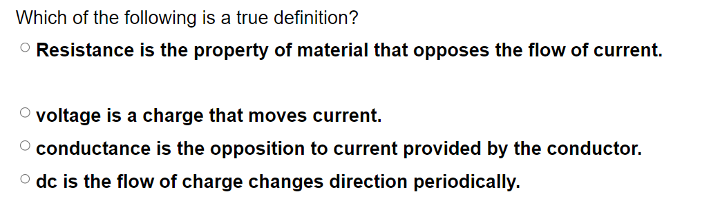 Solved Which of the following is a true definition? | Chegg.com